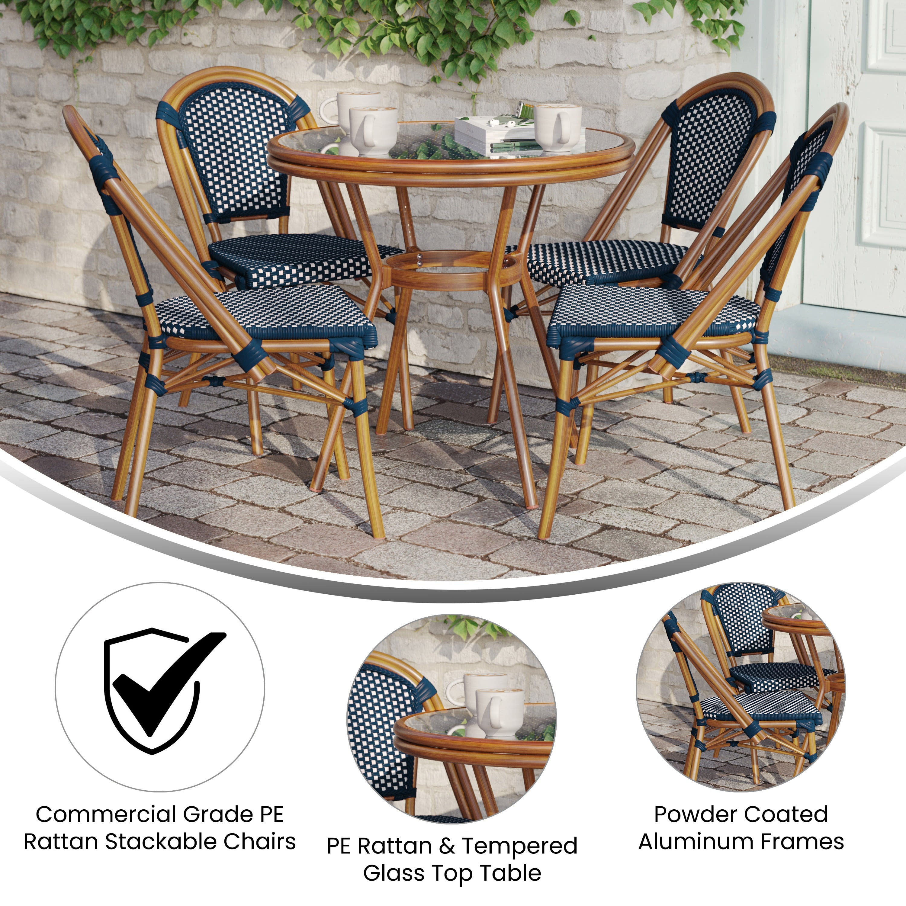 Woven bistro table store